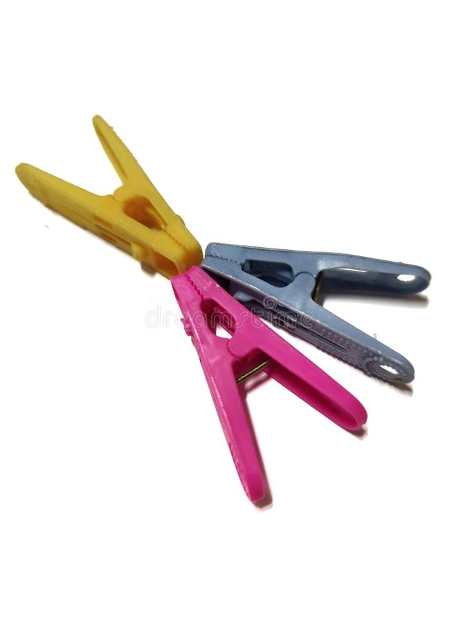 Colorful Plastic Laundry Clothes Peg Clips Clothespins Isolated on ...