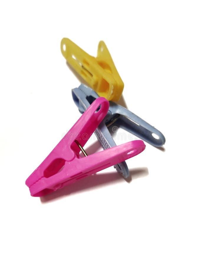 Colorful Plastic Laundry Clothes Peg Clips Clothespins Isolated on ...