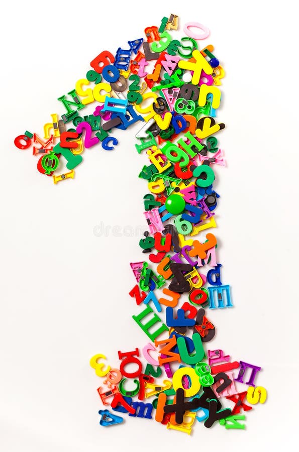 Colorful Plastic Letters and Numbers Stock Image - Image of magnet ...