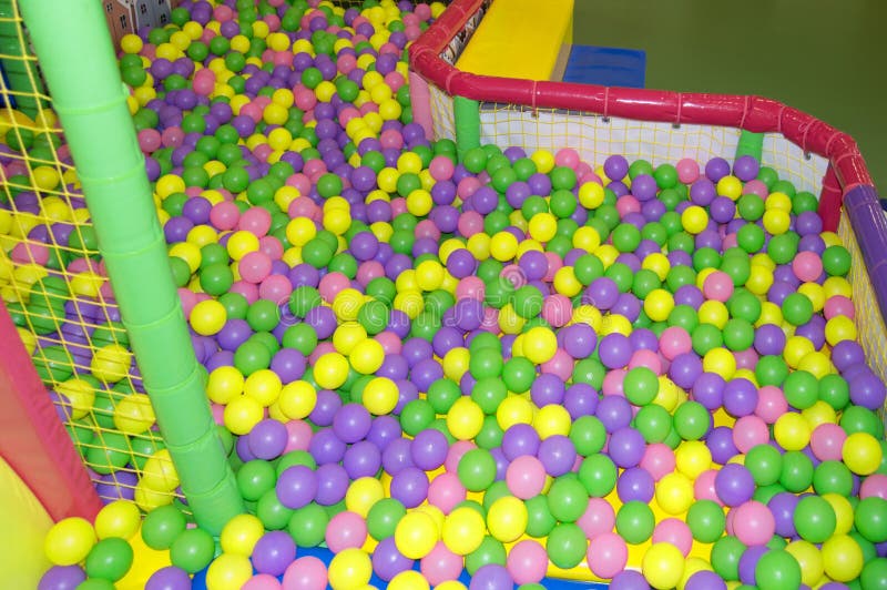 Colorful Plastic Multi-colored Balls on the Playground, Pool with Balls ...