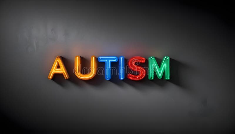 Colorful Plastic Neon Letters Spelling Autism in Bold Typography - AI ...