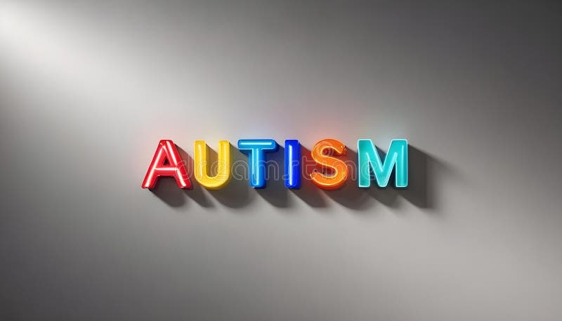 Colorful Plastic Neon Letters Spelling Autism in Bold Typography - AI ...