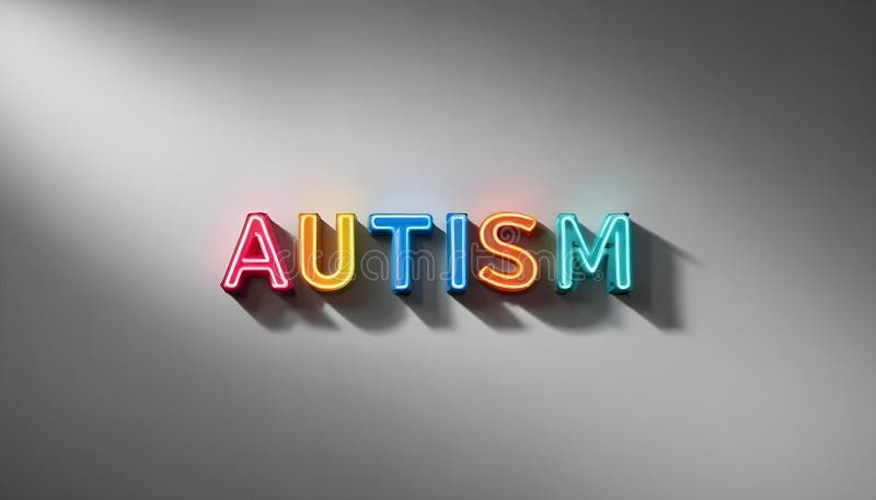 Colorful Plastic Neon Letters Spelling Autism in Bold Typography - AI ...