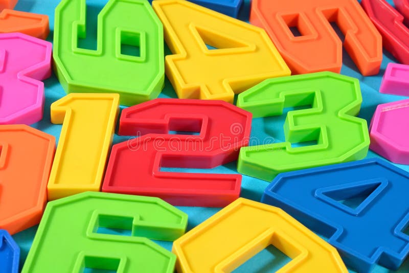 Colorful Plastic Numbers 123 on a Blue Background Stock Photo - Image ...
