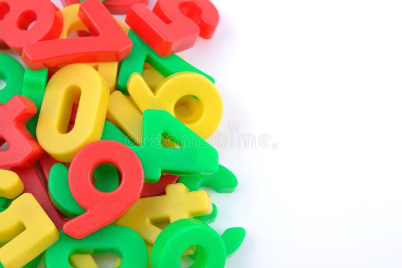 Colorful Plastic Numbers on White Stock Image - Image of alphabet ...