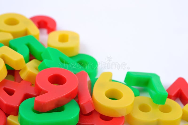 Colorful Plastic Numbers on White Stock Image - Image of alphabet ...