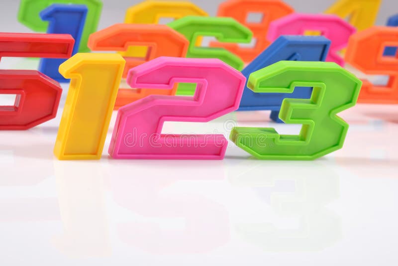 Colorful Plastic Numbers 123 On White Stock Photo - Image of background ...