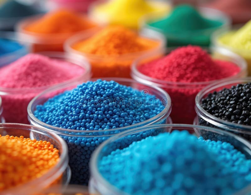 Plastic Materials Used in Various Manufacturing Processes Demonstrating ...