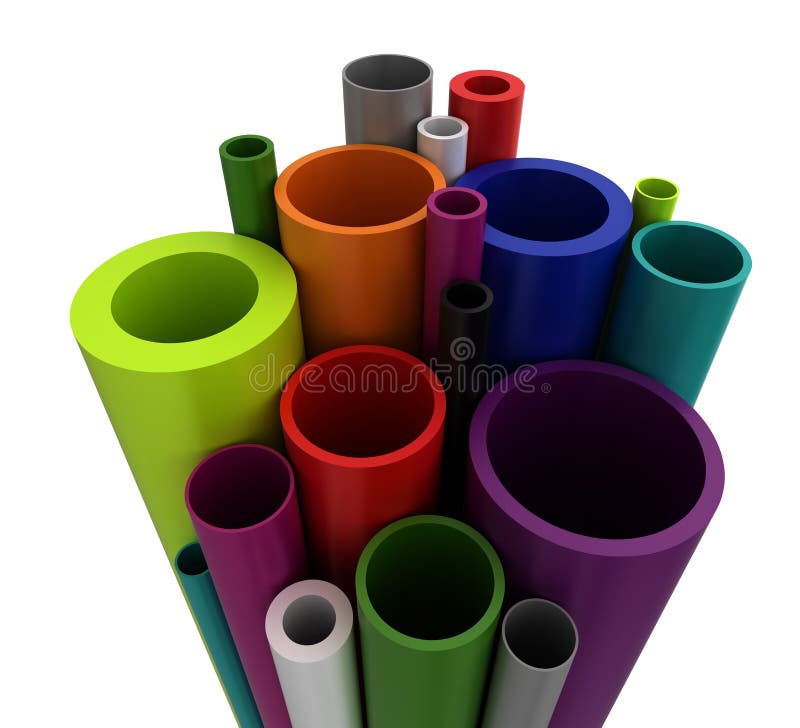 Colorful Plastic Pipes stock illustration. Illustration of pipeline ...
