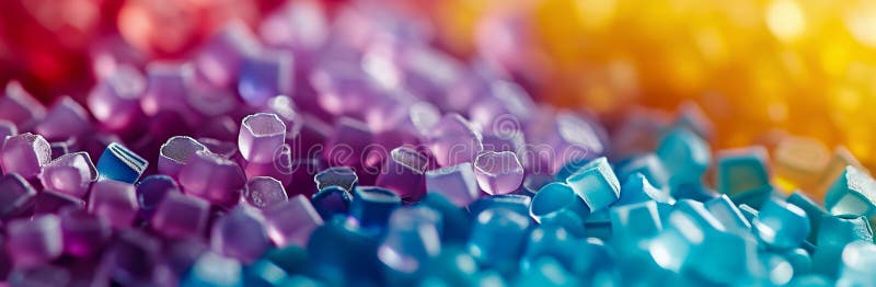 Colorful Plastic Polymer Pellets Close-Up. Generative Ai Stock ...