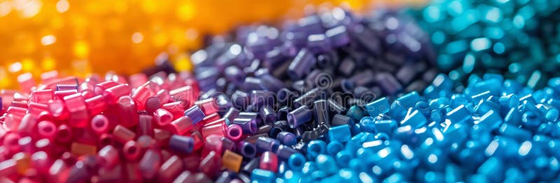 Colorful Plastic Polymer Pellets Close-Up. Generative Ai Stock ...