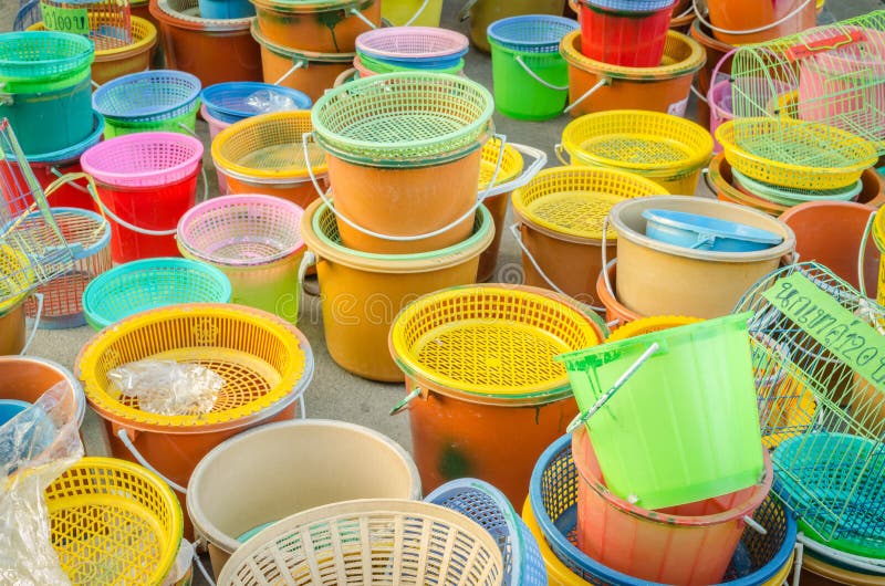 Colorful plastic Put stock photo. Image of polypropylenel - 36134800