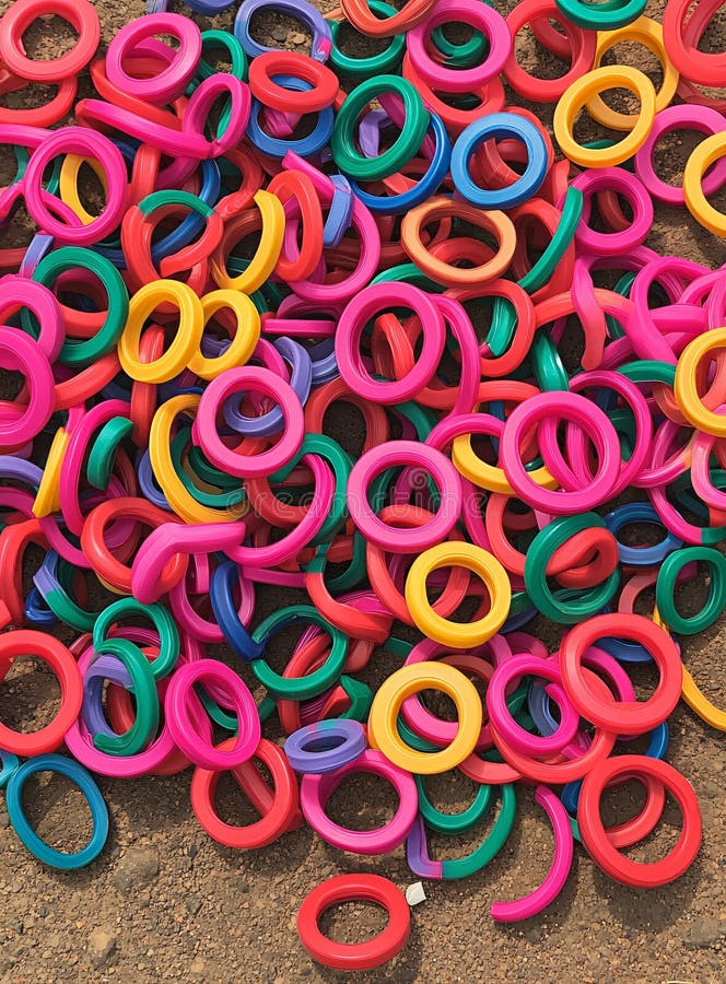 Colorful Plastic Rings Pile Background Texture High Quality Image Stock ...