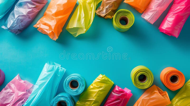 Colorful Plastic Rolls Close Up Stock Image - Image of shiny, variety ...