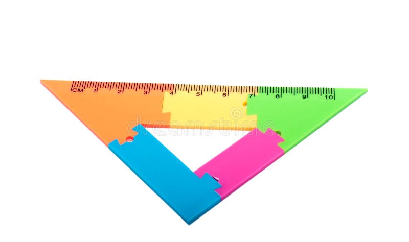 Colorful Plastic Ruler in Different Color Isolated Stock Image - Image ...