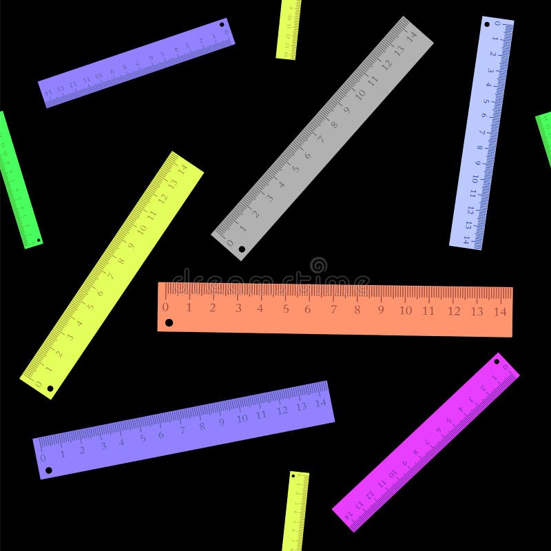 Colorful Plastic Rulers Seamless Pattern Stock Vector - Illustration of ...