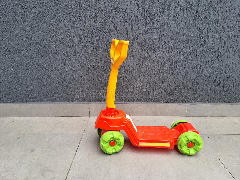 Colorful Plastic Scooter for Child, Isolated with Space for Text. Stock ...