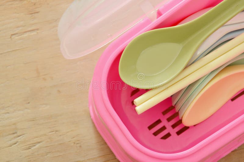 Colorful Plastic Soup Spoon Pink Box Stock Photos - Free & Royalty-Free ...