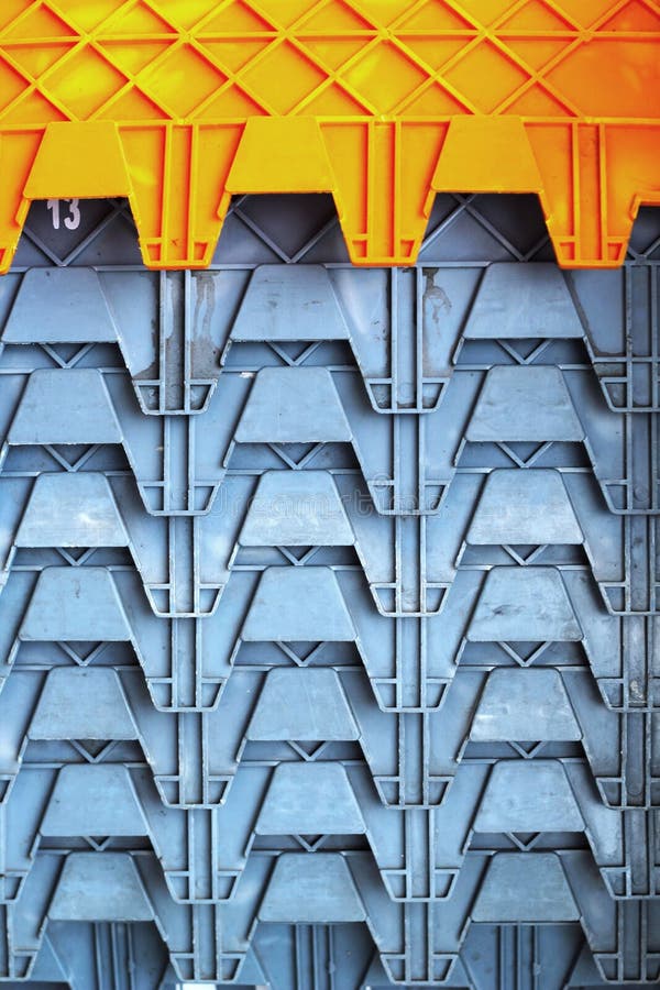 Colorful Plastic - Stacked Packing Containers. Stock Image - Image of ...