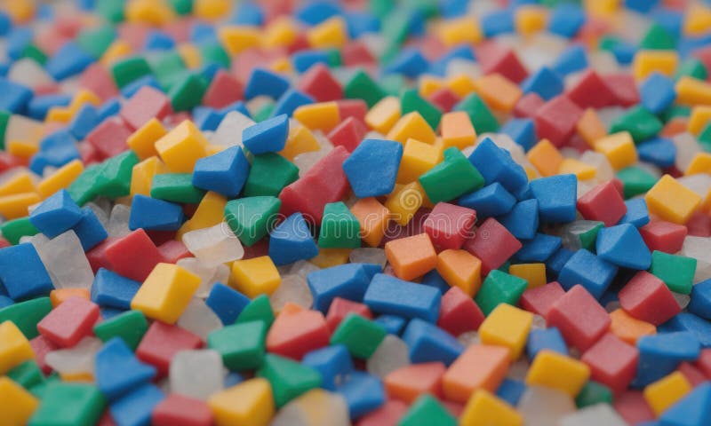 Colorful Plastic Tiles are Scattered Across a Surface Stock Image ...