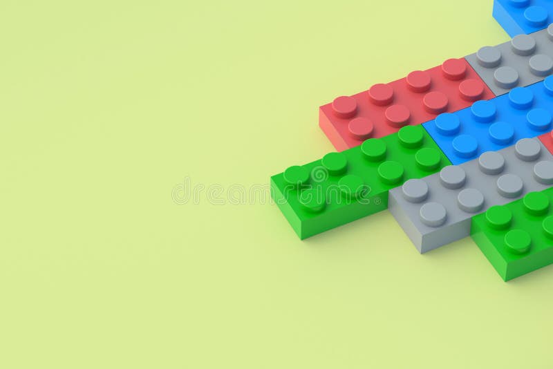 Child bricks 3D pattern. stock vector. Illustration of activity - 15973385