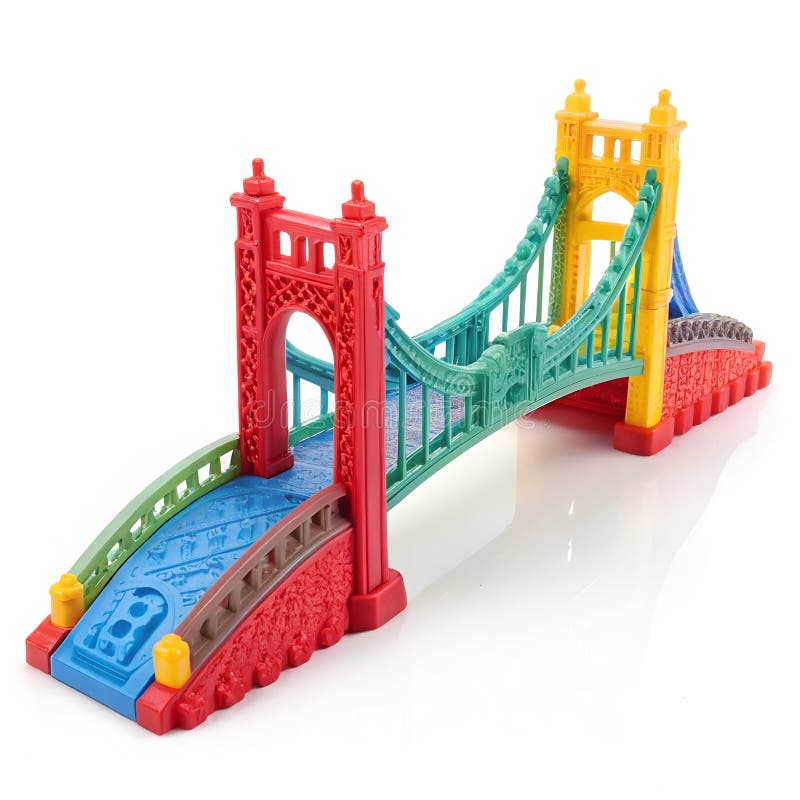 Colorful Plastic Toy Bridge Isolated on White Background Stock ...