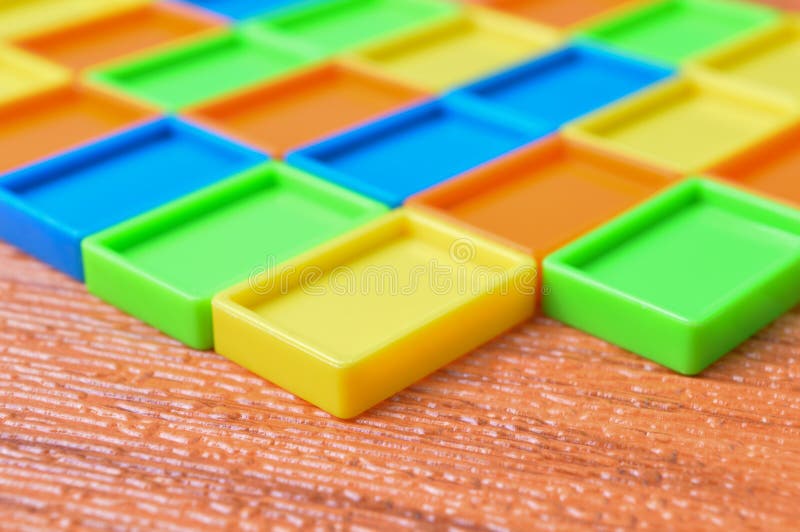 Colorful Plastic Toy Building Blocks. Game for Development Stock Photo ...