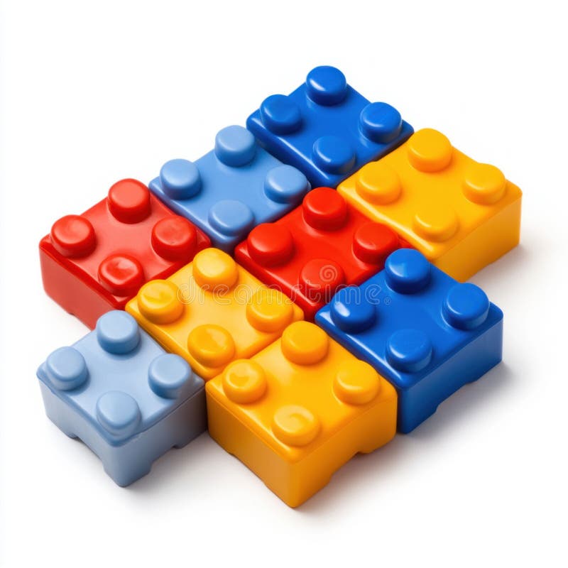 Colorful Plastic Toy Building Blocks Stock Illustration - Illustration ...