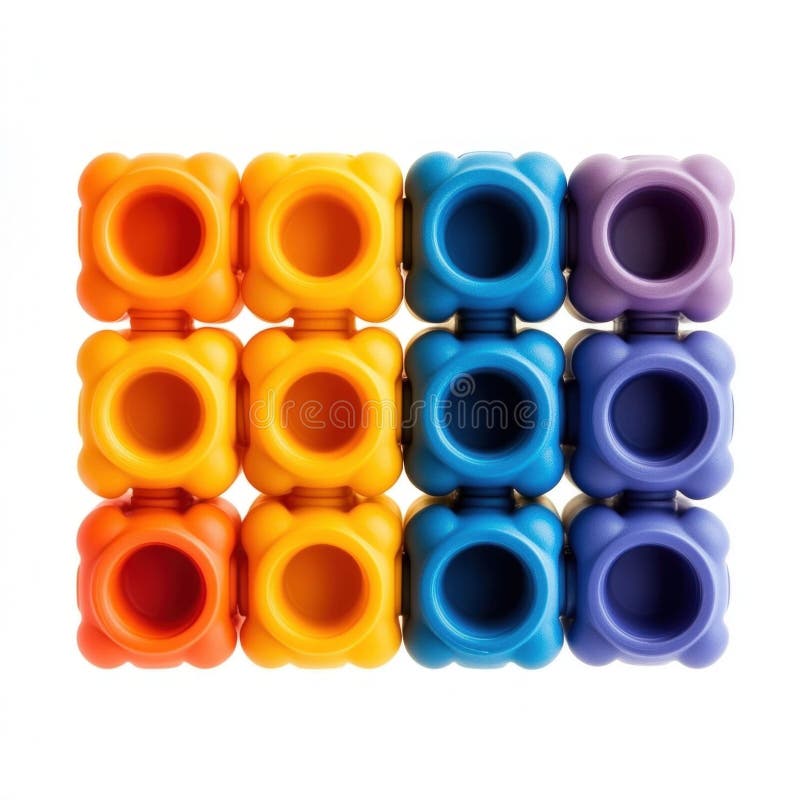 Colorful Plastic Toy Building Blocks Stock Illustration - Illustration ...