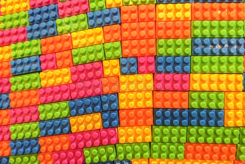 Colorful Plastic Toy Building Brick Block Pattern for Puzzle Used As ...