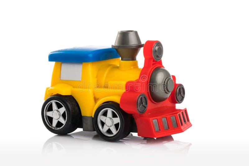 Toy Train Isolated on White Background. Concept of Childhood Learning ...
