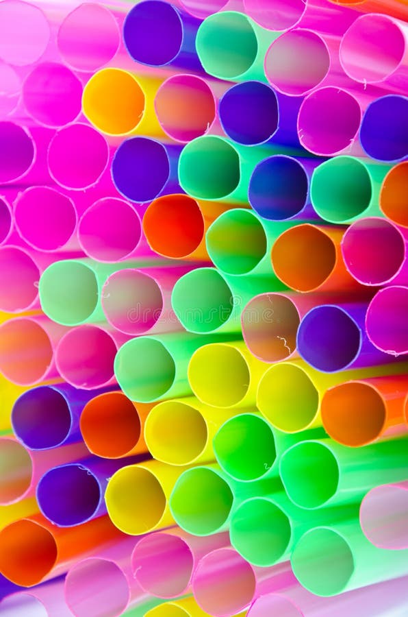 Colorful Plastic Tubes for Cocktails Stock Image - Image of orange ...