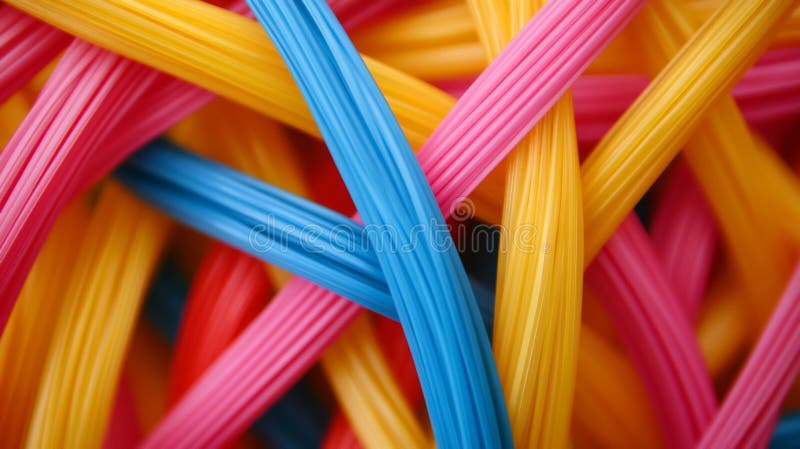 Colorful Plastic Tubes Intertwined Creating Abstract Art Stock ...