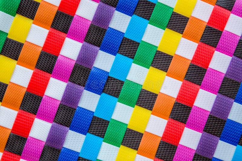 Colorful Plastic Weave Pattern . Stock Image - Image of retro, gingham ...