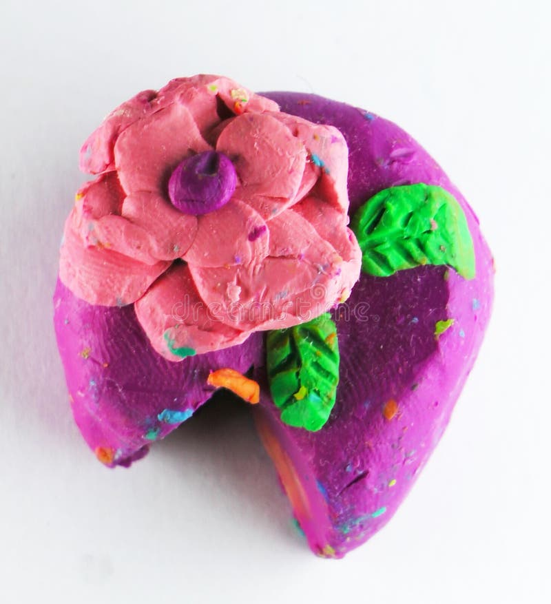 Colorful Plasticine or Clay Cake with Red Rose Stock Photo - Image of ...