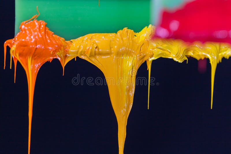 Colorful of Plastisol Ink Stick on Printer Handle Stock Image - Image ...