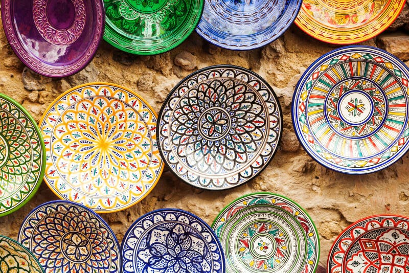 Colorful Plate from Morocco Stock Image - Image of handicrafts ...