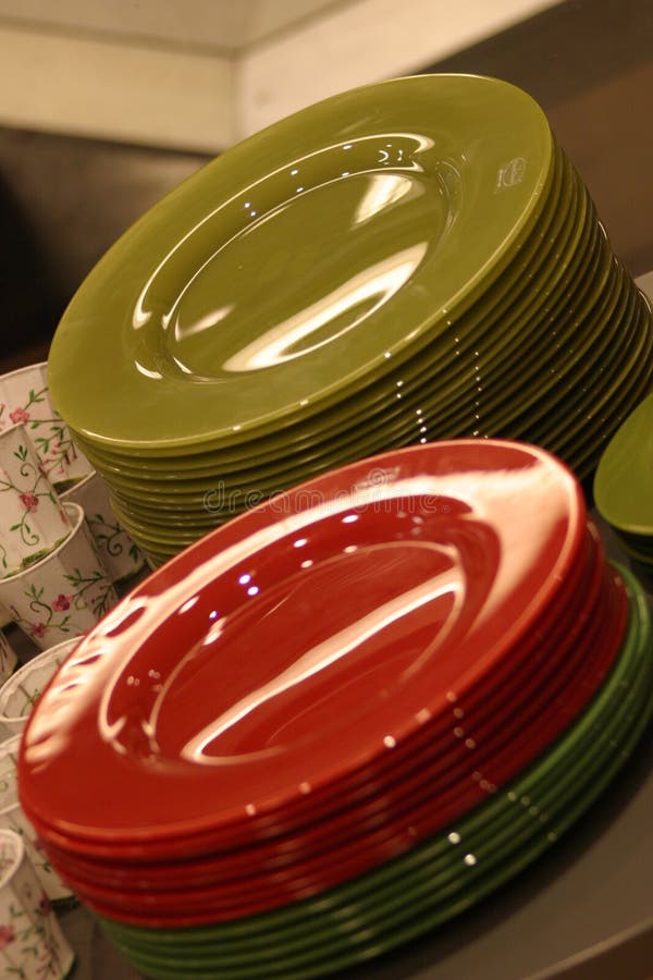 Colorful plates stock photo. Image of stack, kitchen, plate - 12760