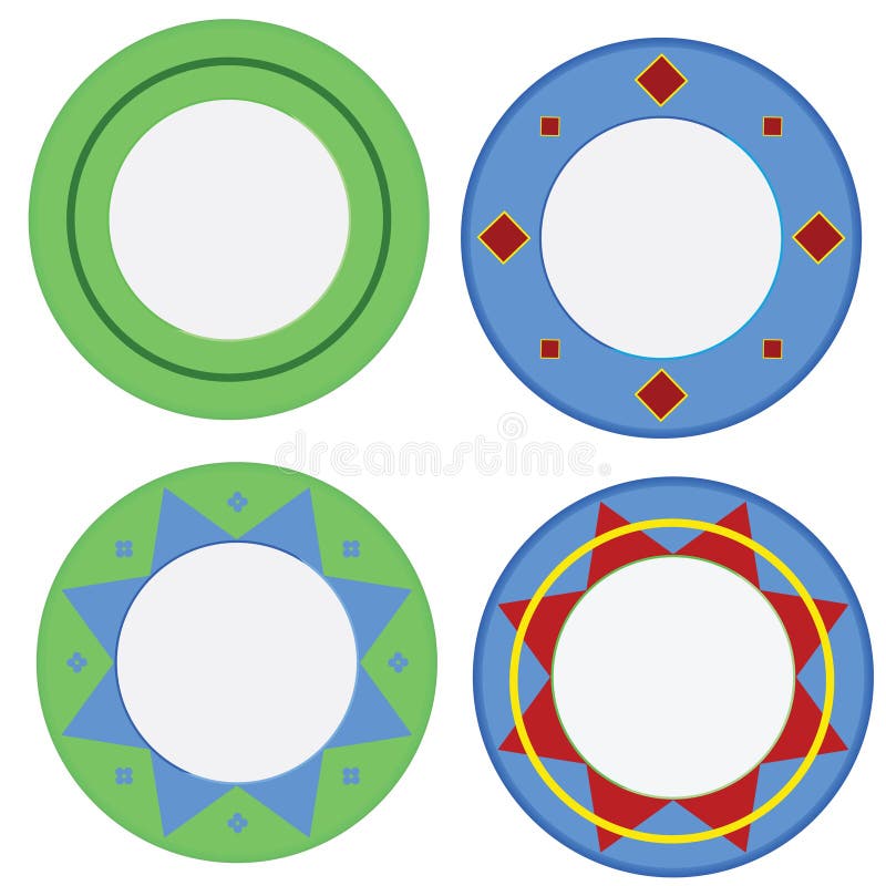Colorful plates stock vector. Illustration of vector, american - 6220187