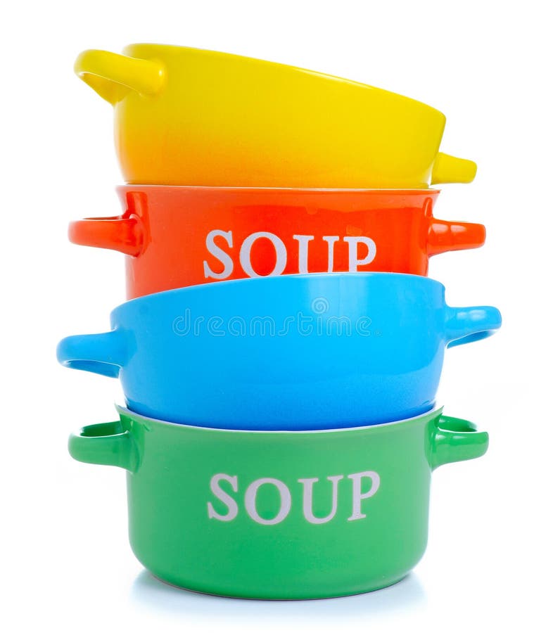 Colorful plates for soup stock image. Image of element - 178205447