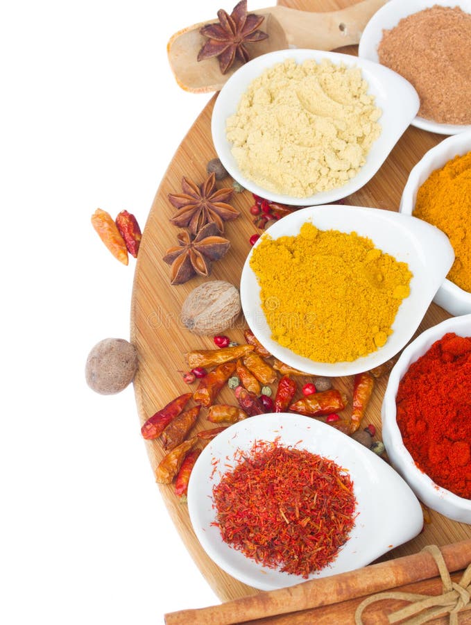 Colorful plates of spices stock photo. Image of cooking - 33166412