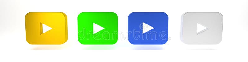 Colorful Play Button Icon Isolated on White Background. Minimalism ...