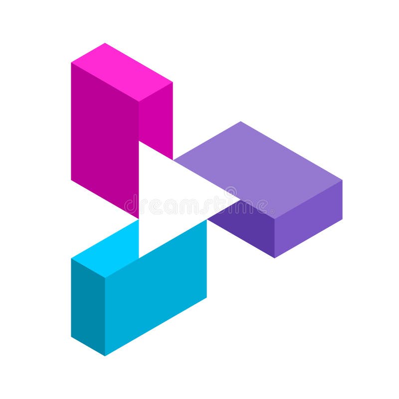 Colorful Play Button. Stylized Geometric Play Symbol. Stock Vector ...