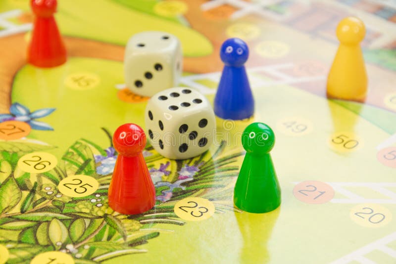 Colorful Play Figures with Dice on Board Editorial Photo - Image of ...