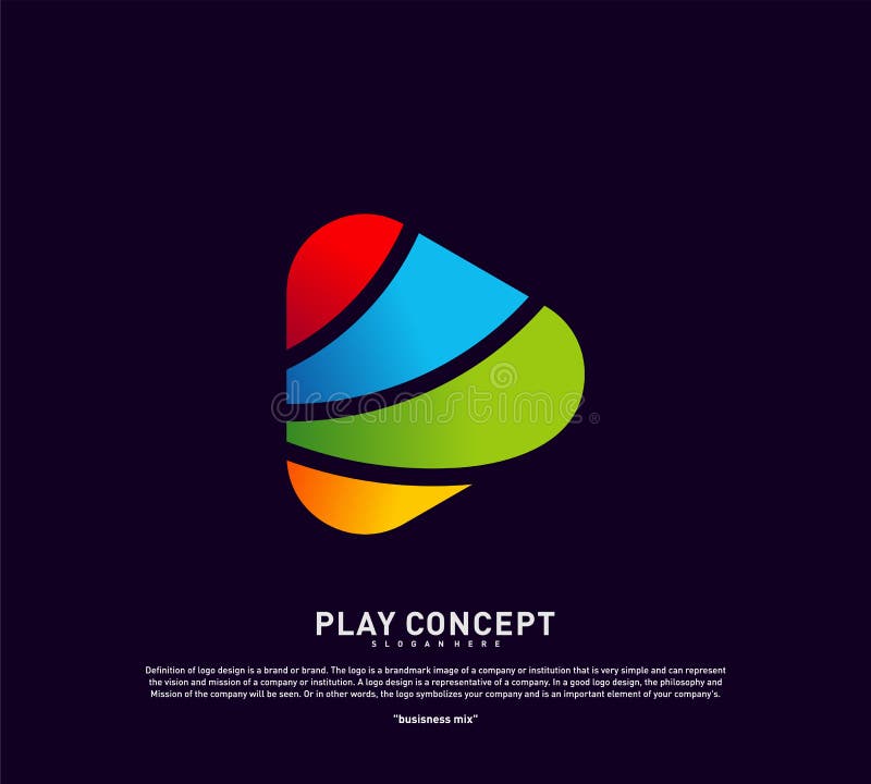 Colorful Play Logo Design Concept. Play Logo Template Vector. Icon ...