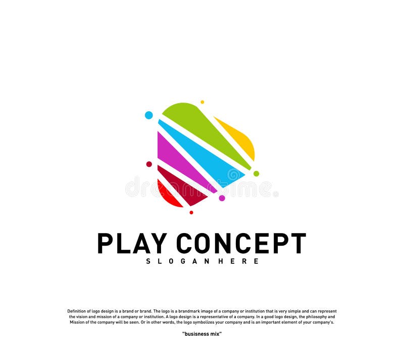 Colorful Play Logo Design Concept. Play Logo Template Vector Stock ...