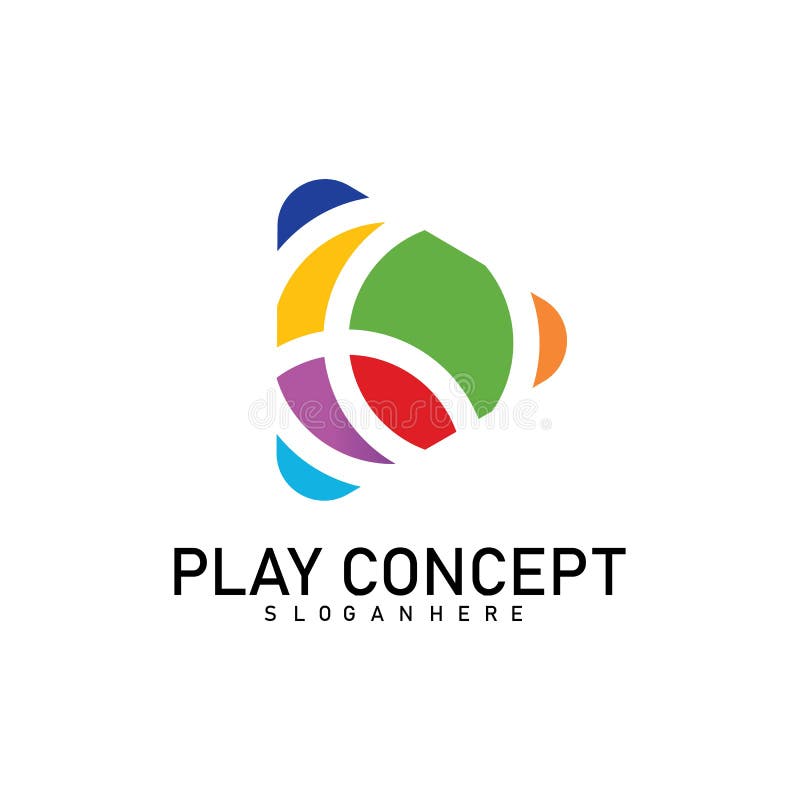 Colorful Play Logo Design Concept. Play Logo Template Vector Stock ...
