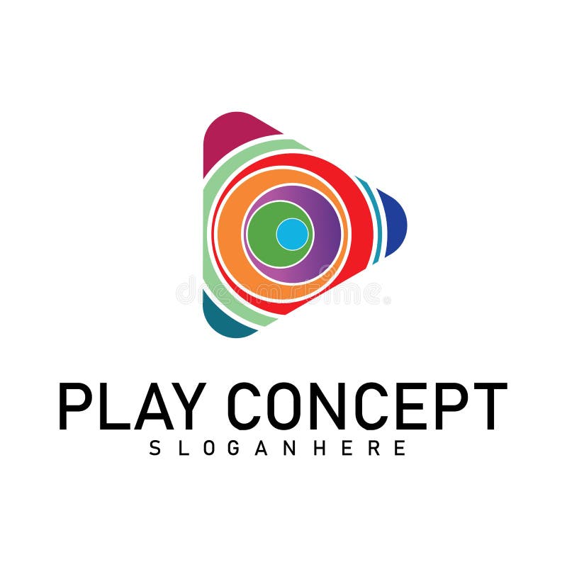 Colorful Play Logo Design Concept. Play Logo Template Vector Stock ...