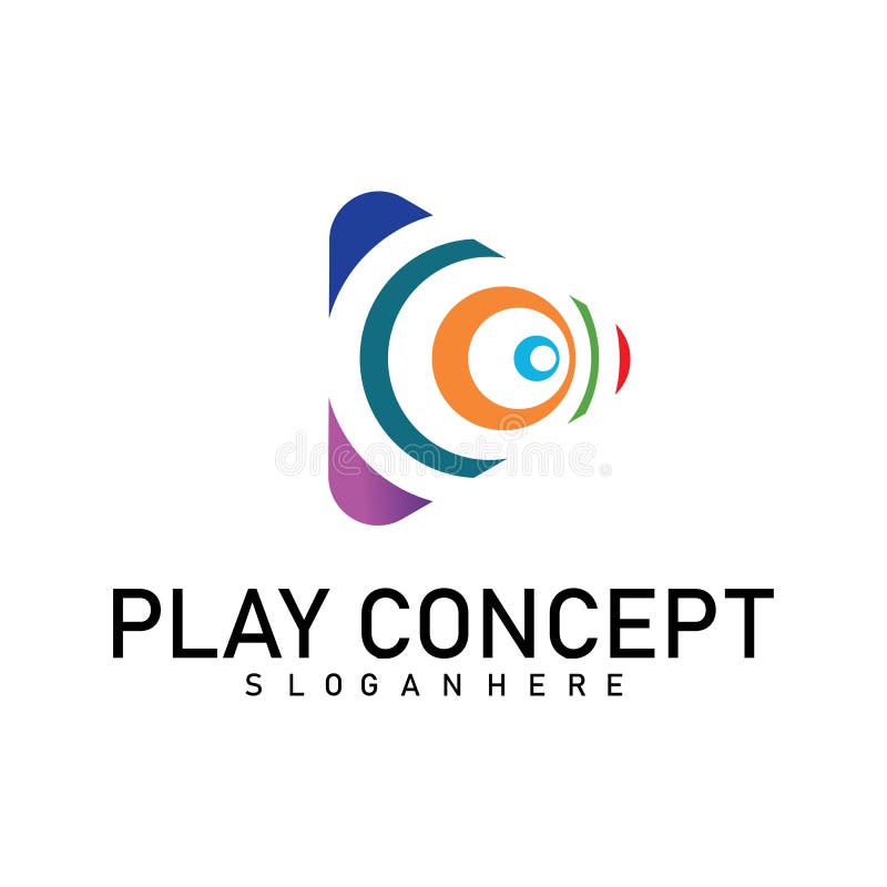 Colorful Play Logo Design Concept. Play Logo Template Vector Stock ...