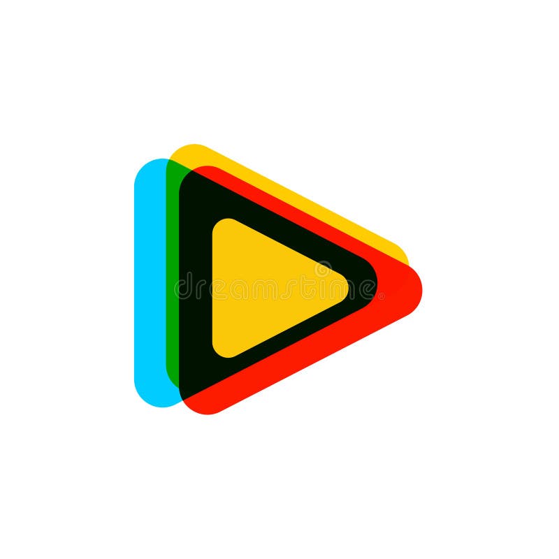 Colorful Play Media Logo Design Template. Triangle Play Icon Symbol ... Colorful Play Media Logo Design Template. Triangle Play Icon Symbol ...